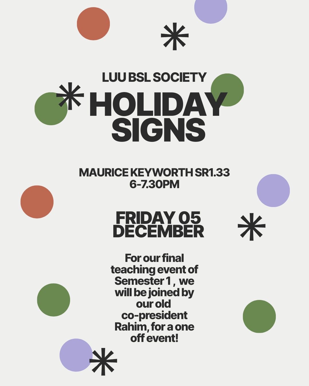 BSL Holiday Signs
